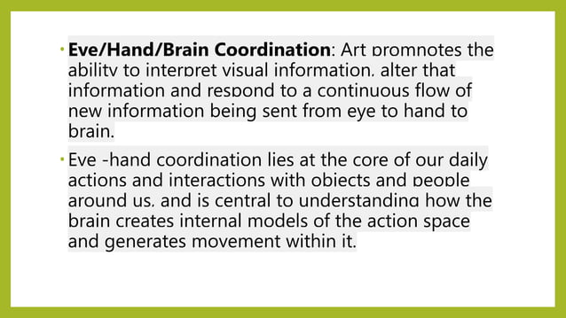 Eye, Hand, & Brain Coordination. PowerPoint presentation | PPTX