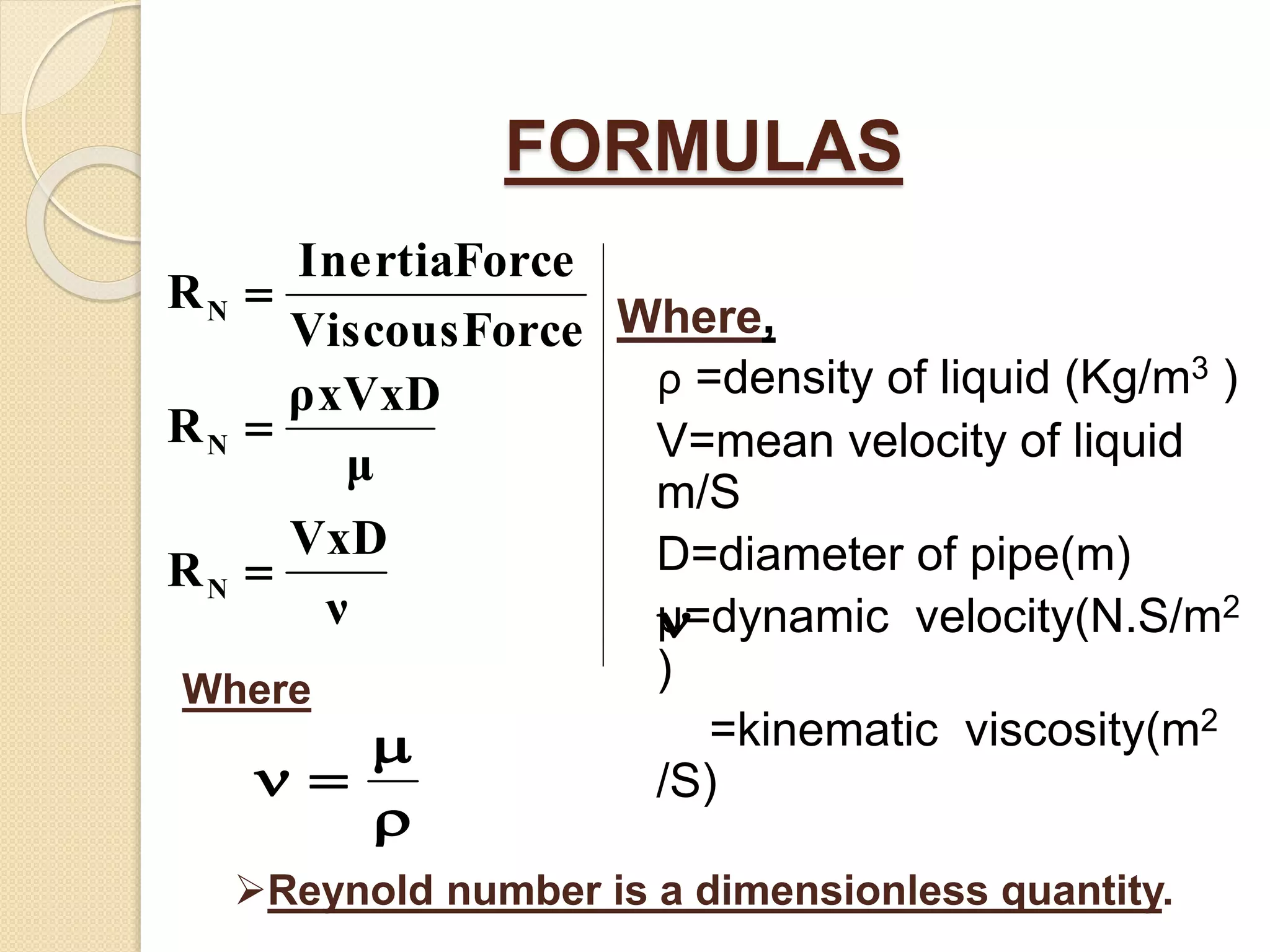 Reynold number (Fluid Mechanics)(FM) | PPTX