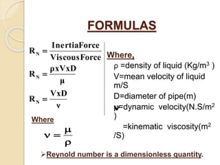 Reynold number (Fluid Mechanics)(FM) | PPTX