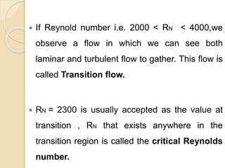 Reynold number (Fluid Mechanics)(FM) | PPTX
