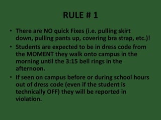 Reynolds MS Dress Code 2013-2014 | PPT