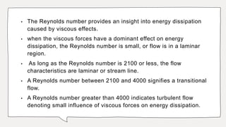 Reynolds number and its applications- Fluid mechanics .pptx