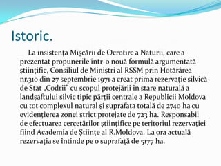Rezervatia codrii | PPT