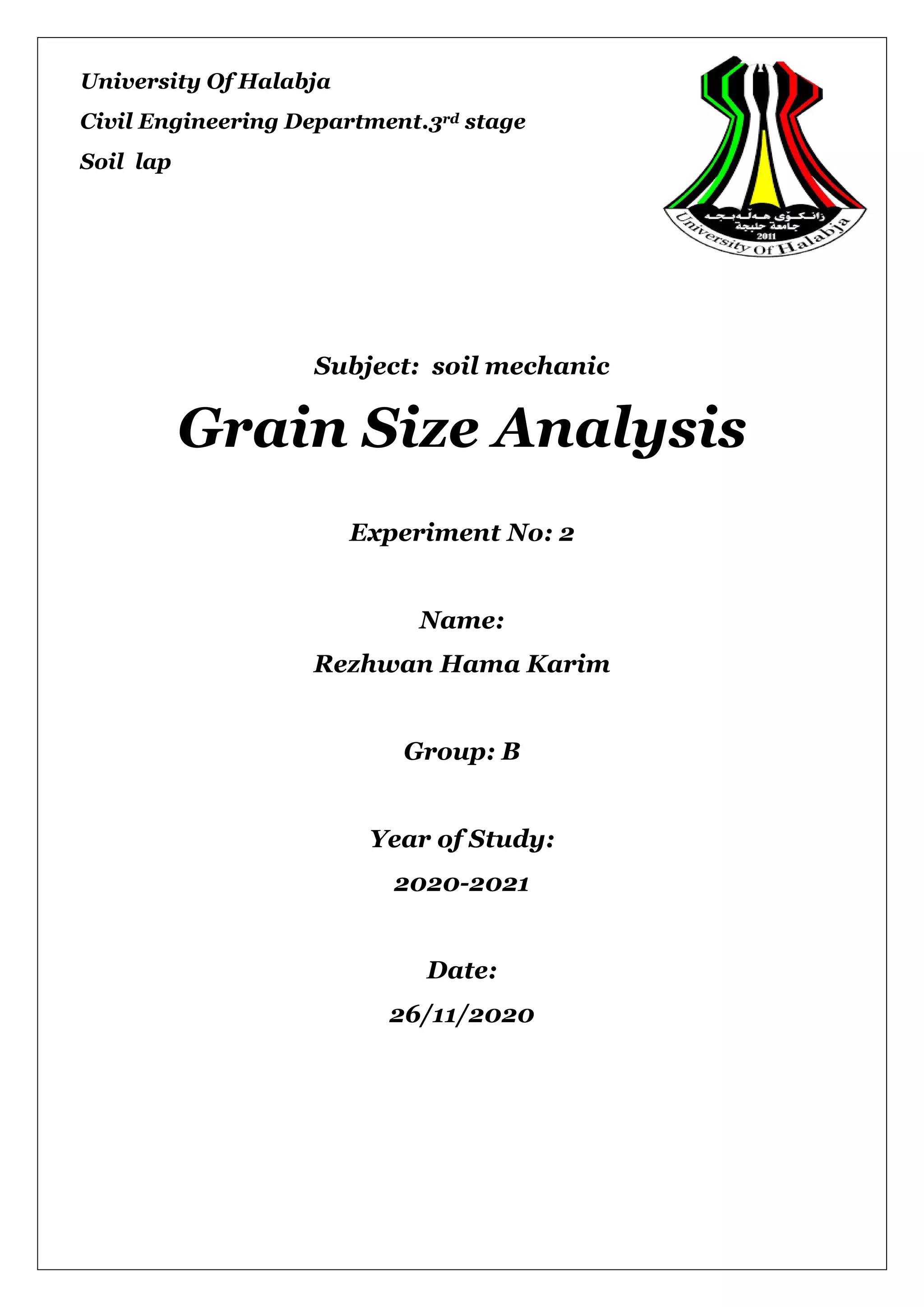 Grain Size Analysis Pdf