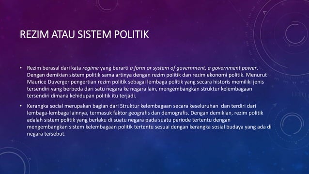 Rezim ekonomi politik dan sistem ekonomi politik | PPT