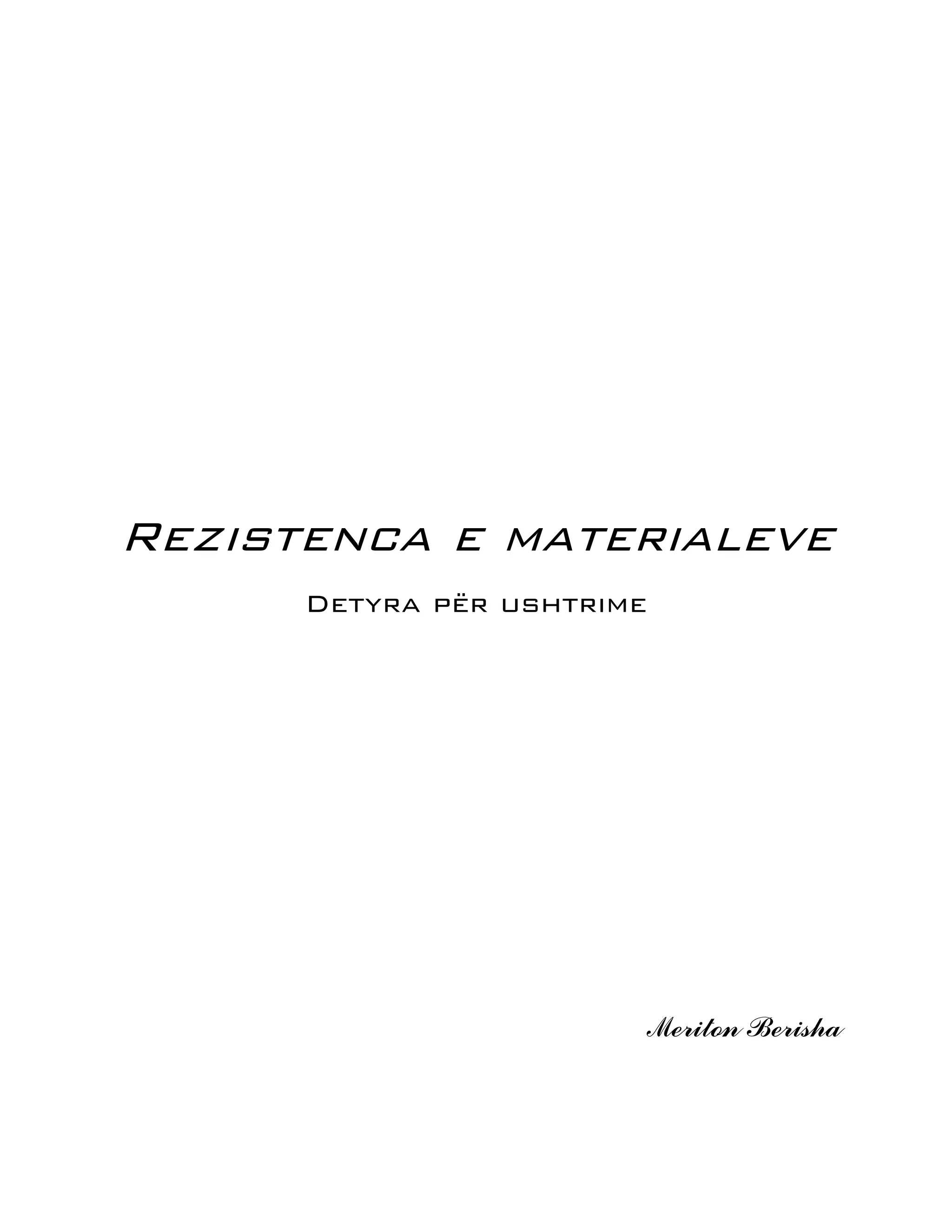 Rezistenca e Materialeve - Detyra per ushtrime | PDF