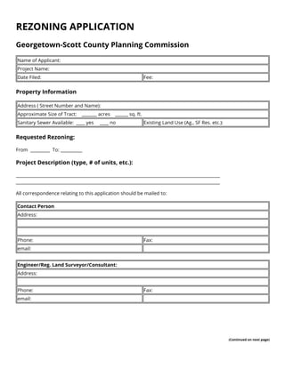 Rezoning Application | PDF | Land and Farms | Real Estate