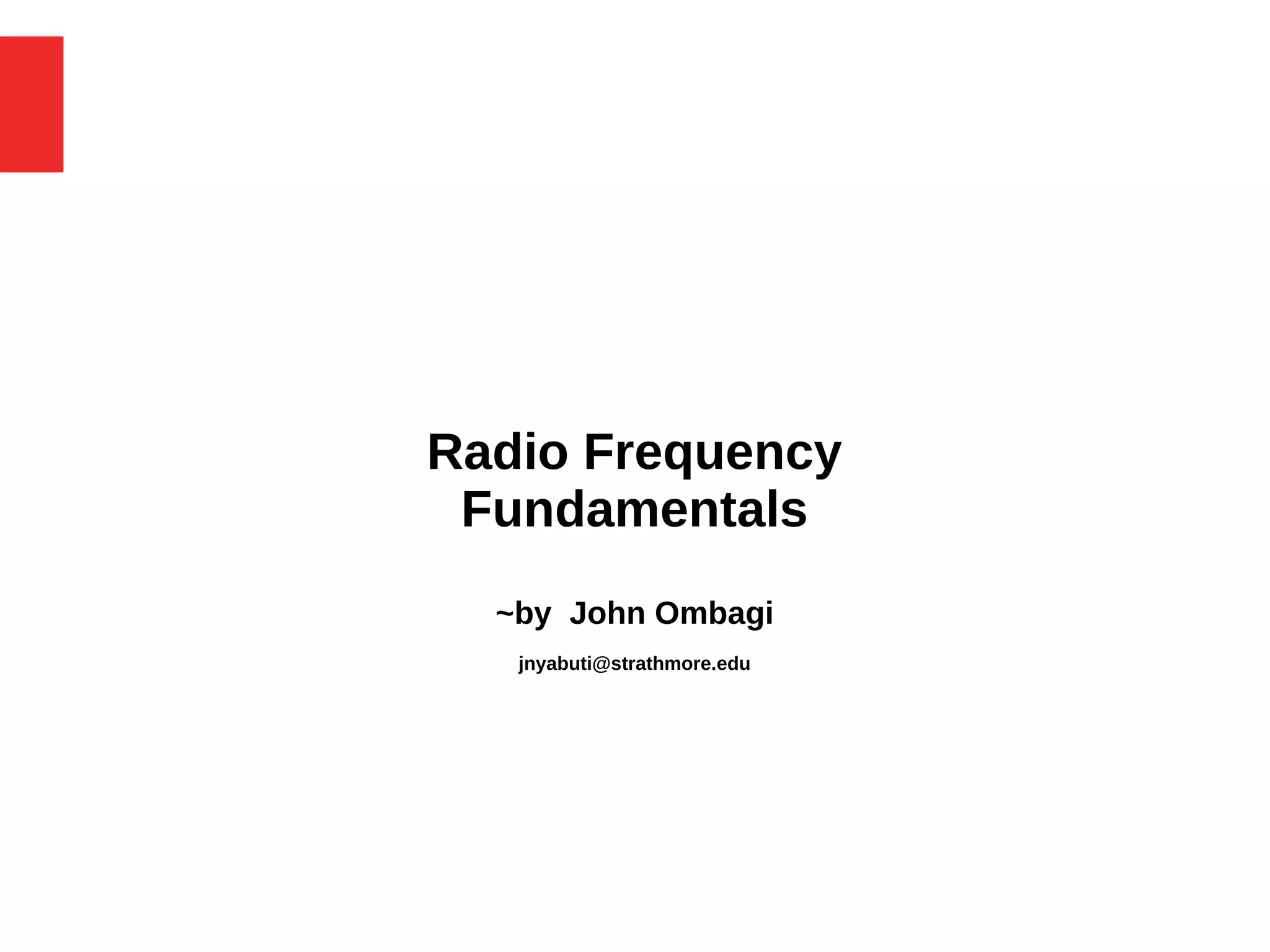 Radio Frequency Fundamentals | PDF