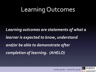 The ALOA model: assessment of Learning Outcomes | PPT