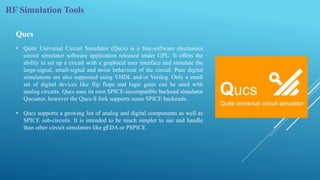 Radio Frequency and Microwave Simulation Tools | PPTX