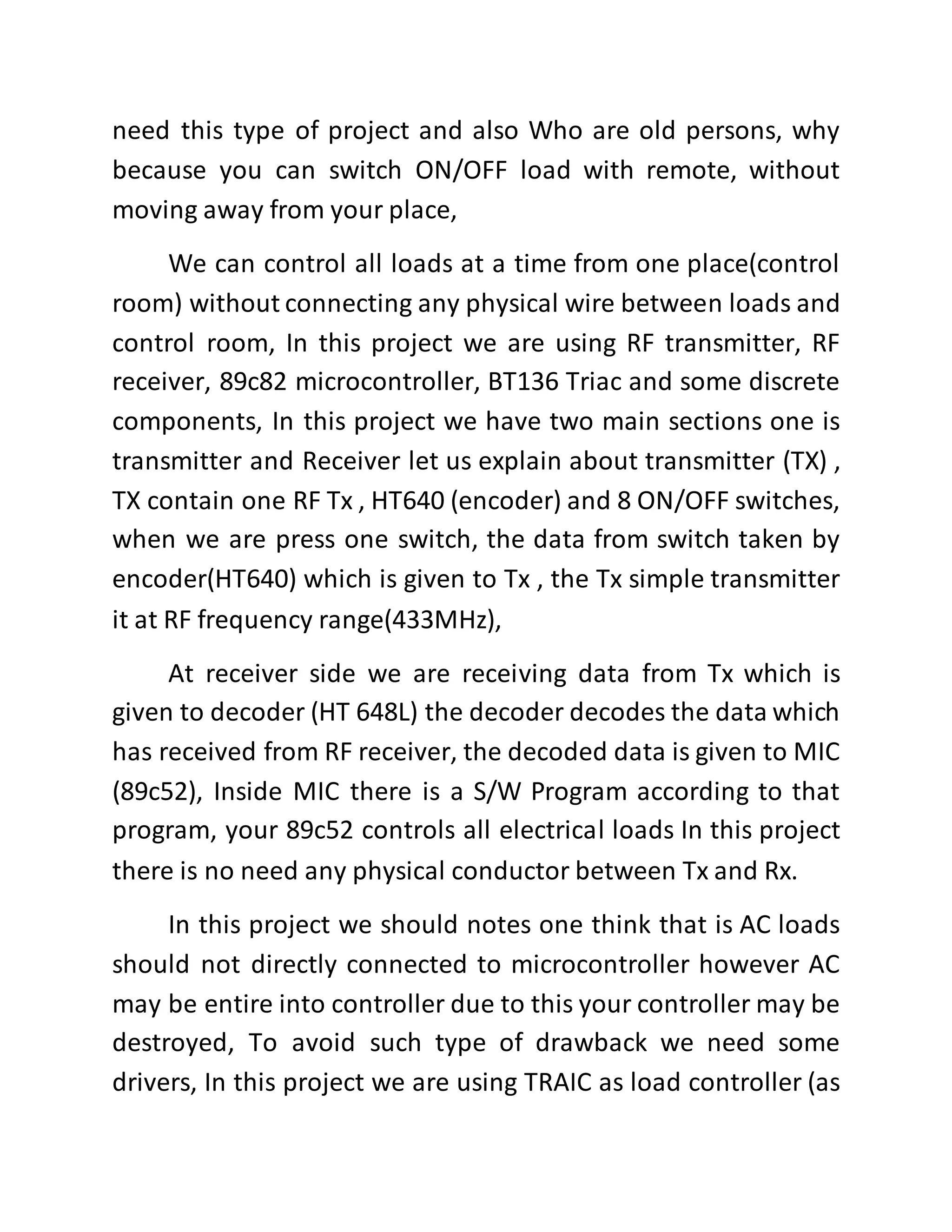 Rf based home automation | DOCX
