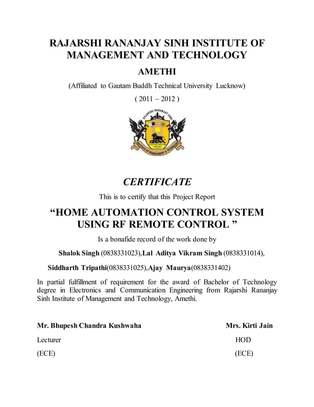Rf based home automation | DOCX