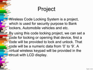 Rf bases door lock system | PPT | Computer Peripherals | Computing