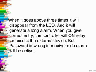 Rf bases door lock system | PPT | Computer Peripherals | Computing