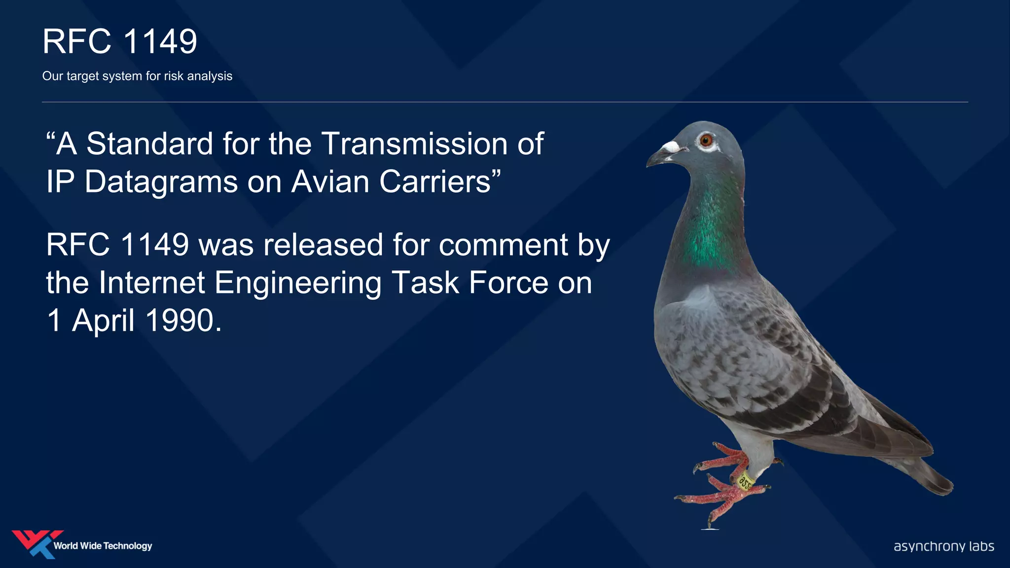 Risk Analysis and RFC 1149 (IP on Avian Carriers) | PPT