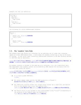 RFC7951(JSON Encoding of Data Modeled with YANG)の勉強資料 | PDF
