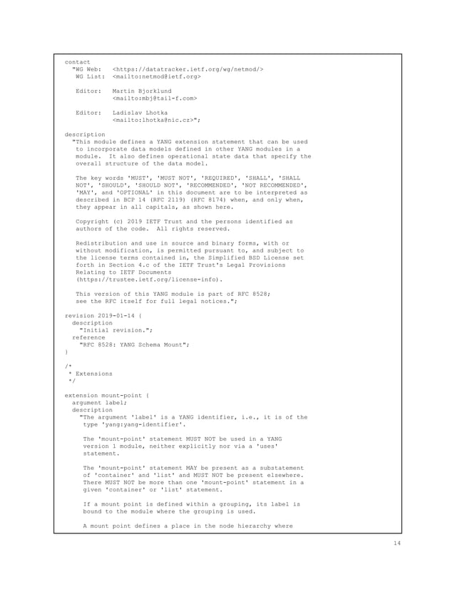 RFC8528(YANG Schema Mount)の勉強資料 | PDF | Databases | Computer Software ...