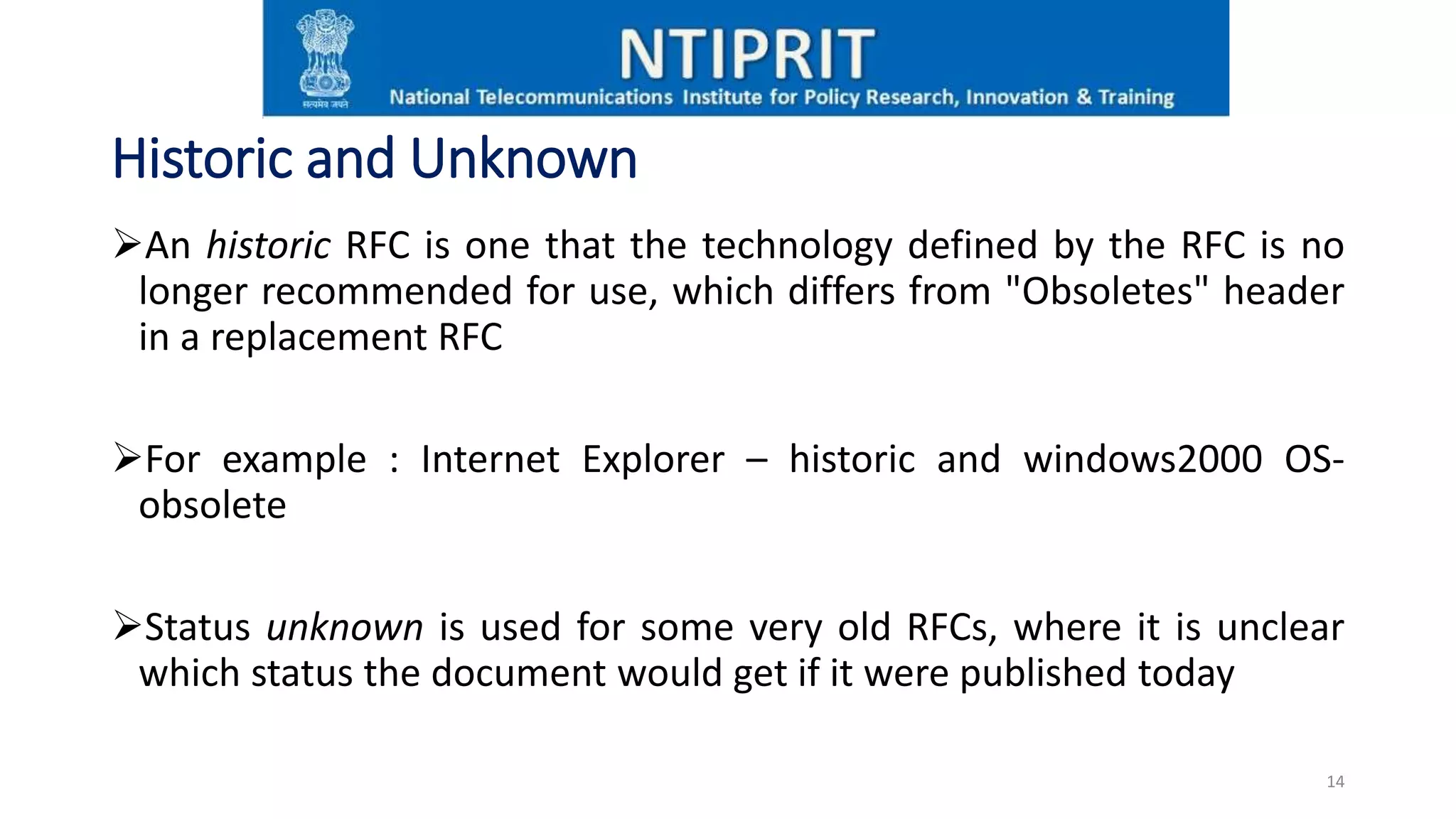 RFC and internet standards presentation | PPTX
