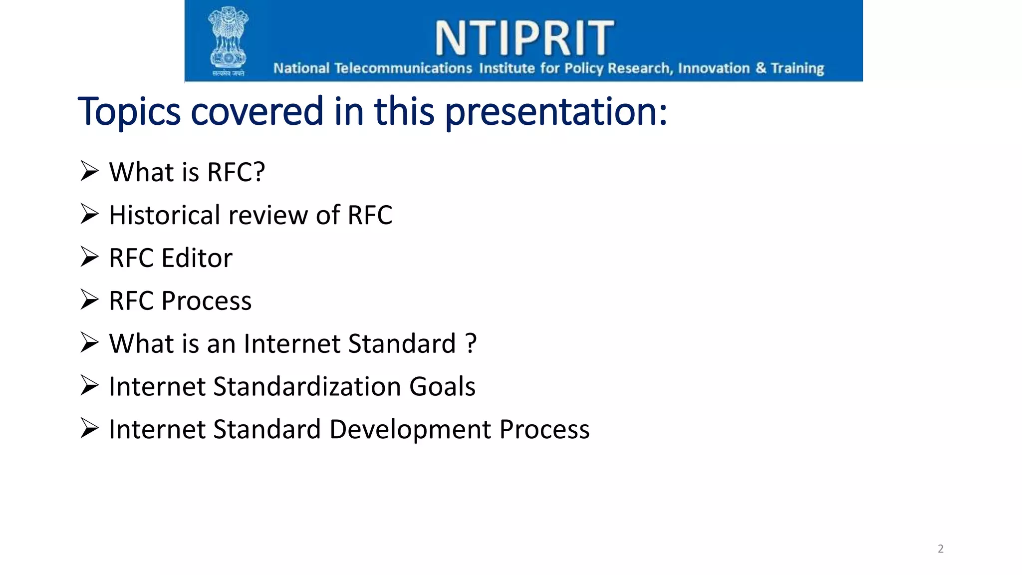RFC and internet standards presentation | PPTX