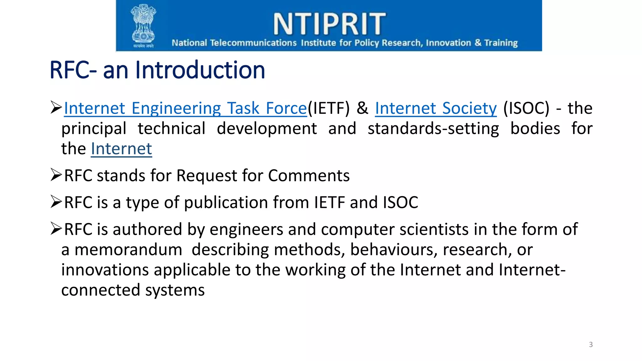 RFC and internet standards presentation | PPTX