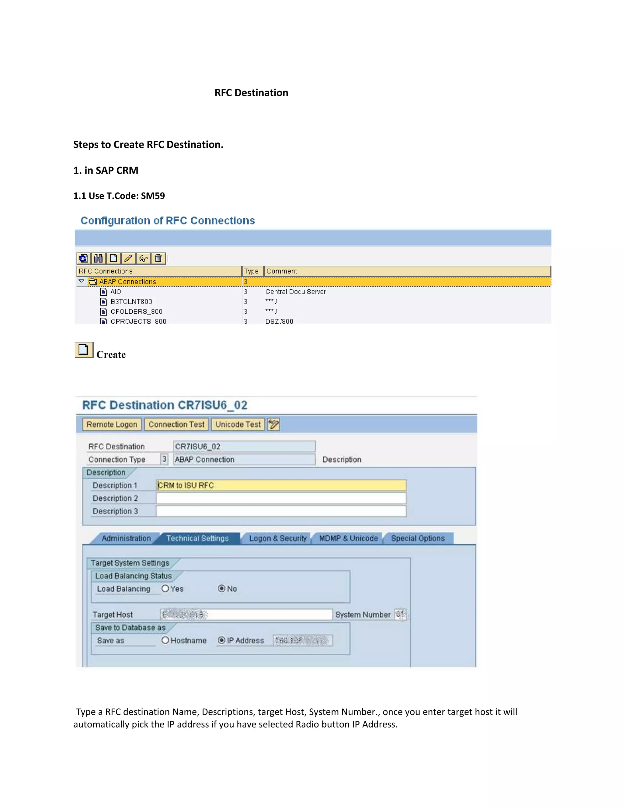 RFC destination step by step | PDF | Free Download