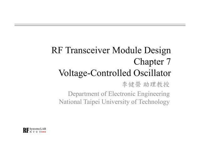 RF Module Design - [Chapter 7] Voltage-Controlled Oscillator | PDF | Consumer Electronics ...