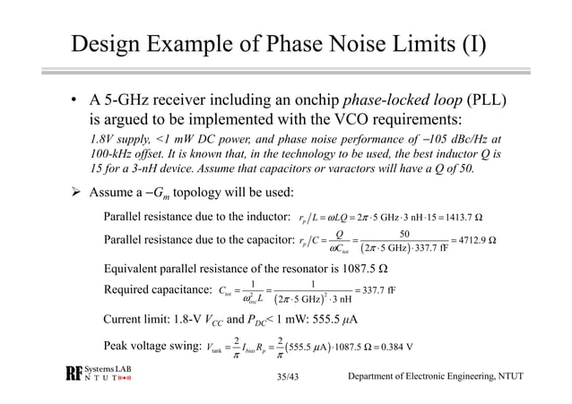 RF Module Design - [Chapter 7] Voltage-Controlled Oscillator | PPT