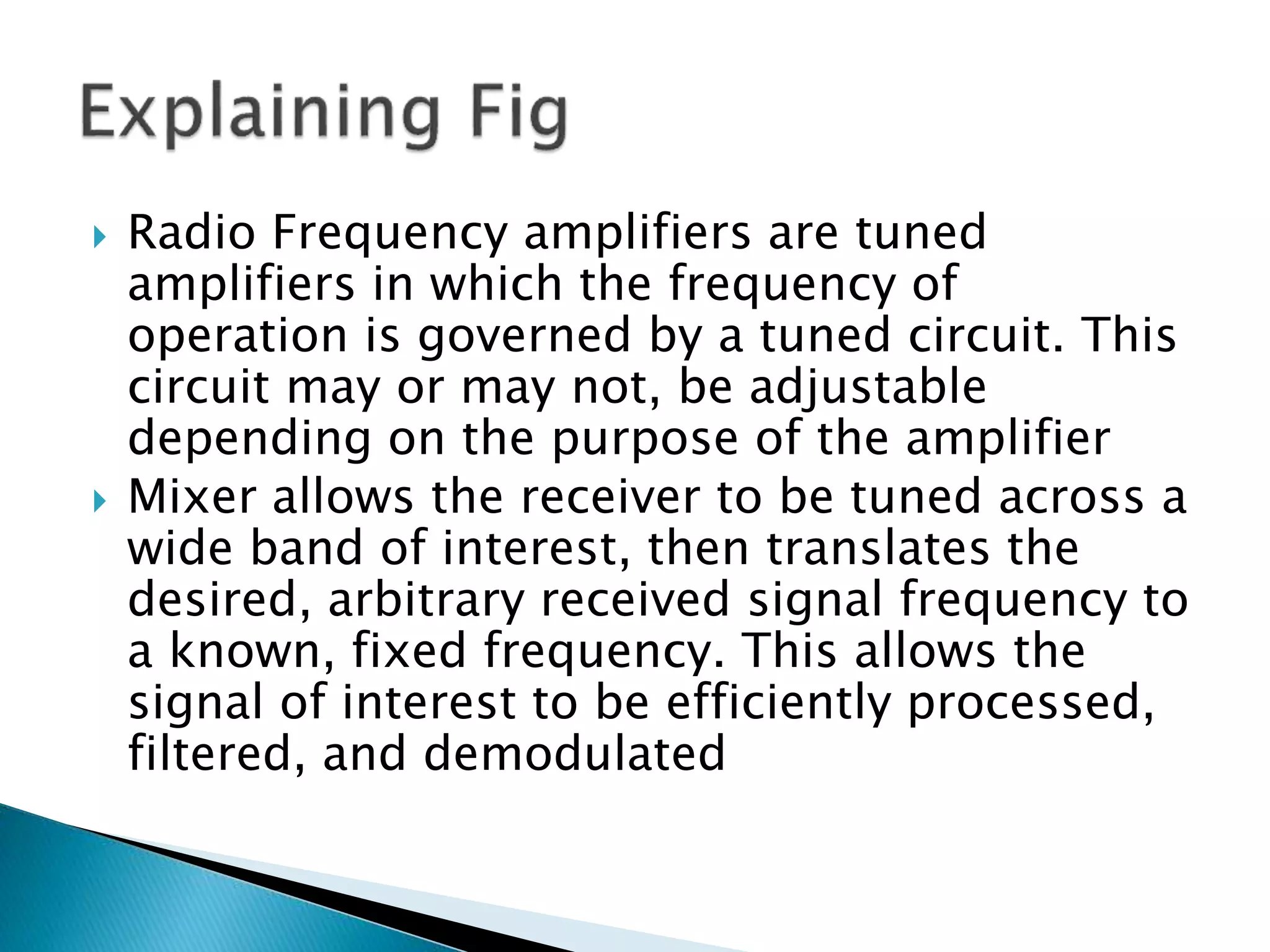 Radio Frequency and Intermediate Frequency Amplifiers | PPTX