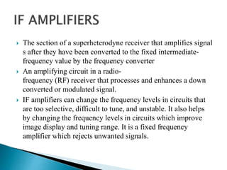 Radio Frequency and Intermediate Frequency Amplifiers | PPTX