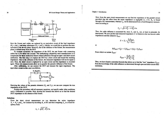 Rf circuit design_theory_and_application_by_ludwig_bretchko_-_solution_manual | PDF