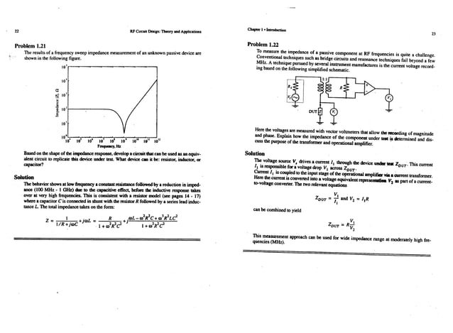 Rf circuit design_theory_and_application_by_ludwig_bretchko_-_solution_manual | PDF