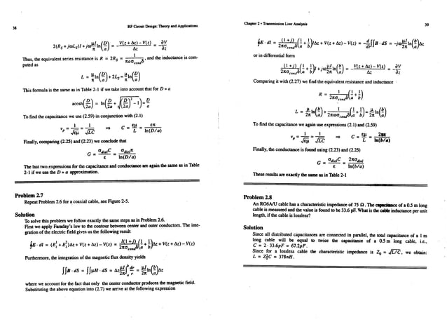 Rf circuit design_theory_and_application_by_ludwig_bretchko_-_solution_manual | PDF