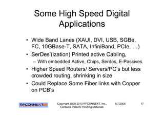 RFCONNEXT\’s HIGH SPEED INTERCONNECT TECHNOLOGIES AND APPLICATIONS | PDF