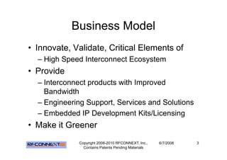 RFCONNEXT\’s HIGH SPEED INTERCONNECT TECHNOLOGIES AND APPLICATIONS | PDF