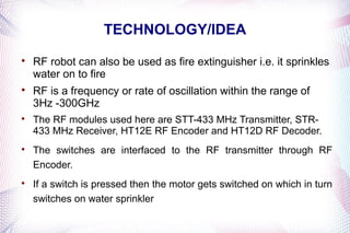 Rf controlled fire fighting robot | PPT