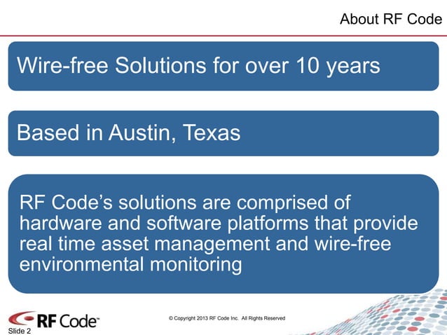 RF Code solutions presentation | PPT