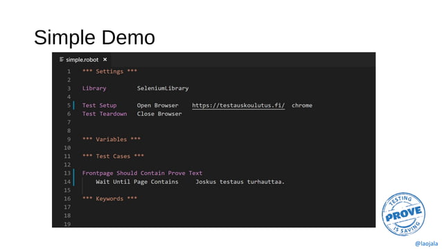 Robot Framework for beginners and what is new at 2019 | PPT | Web ...