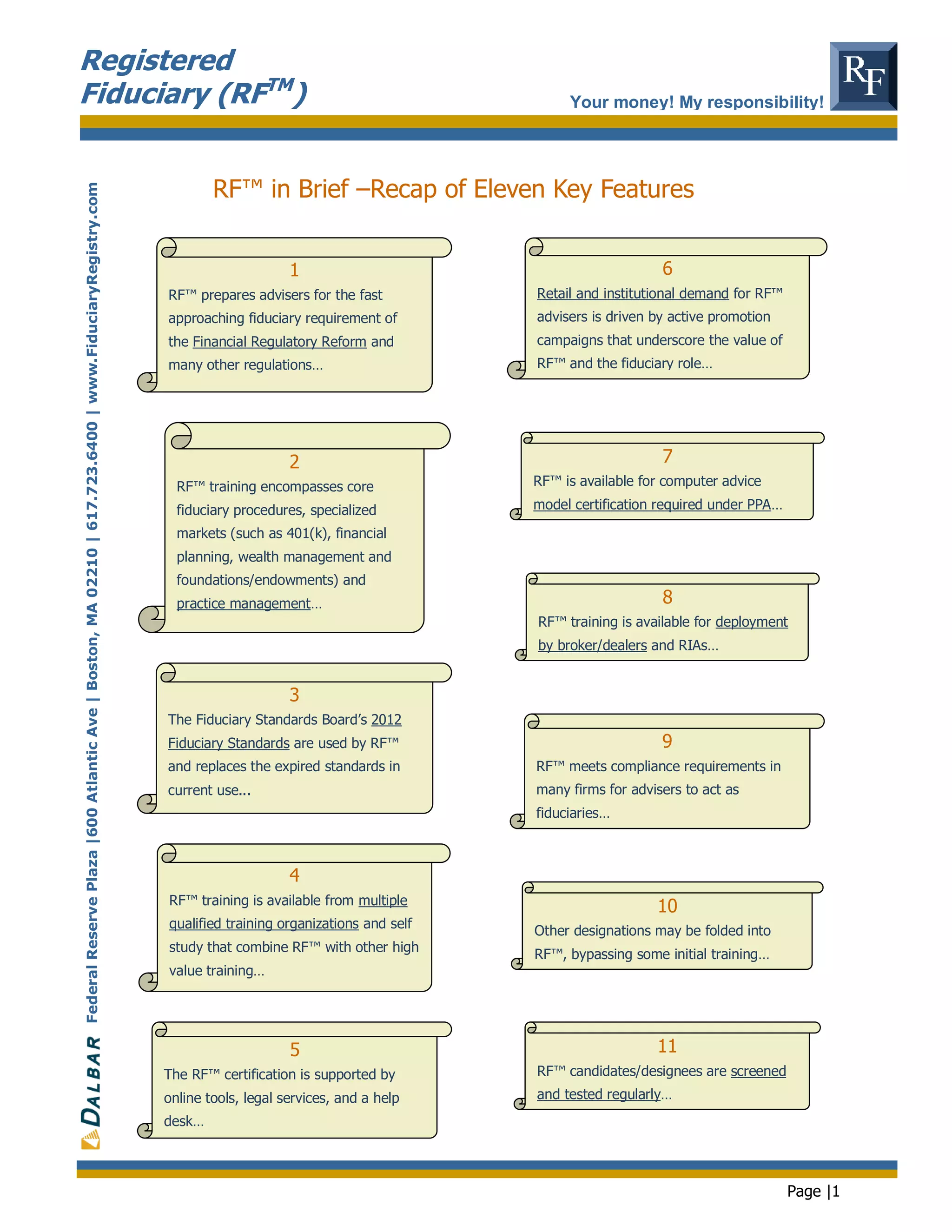 Registered Fiduciary Designation by Dalbar | PDF