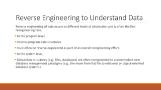 Reengineering including reverse & forward Engineering | PPTX