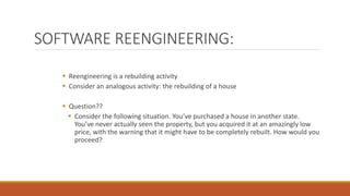 Reengineering including reverse & forward Engineering | PPTX