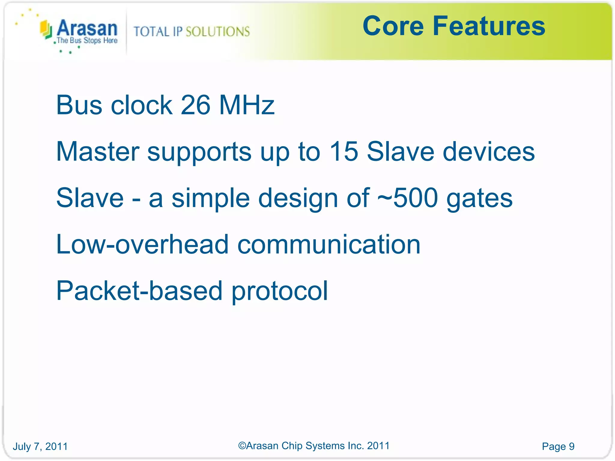 Radio Frequency Front End (RFFE) MIPI core from Arasan Chip Systems | PPT