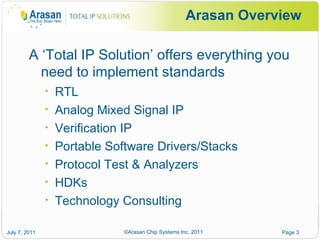 Radio Frequency Front End (RFFE) MIPI core from Arasan Chip Systems | PPT