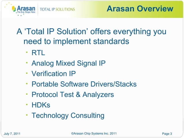 Radio Frequency Front End (RFFE) MIPI core from Arasan Chip Systems ...