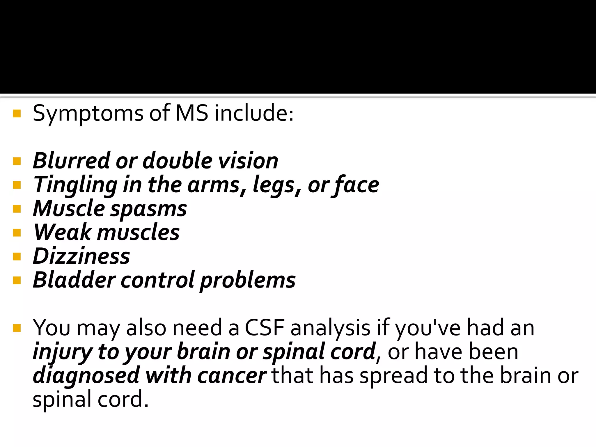 Collection, transport and processing of clinical specimens: CSF | PPTX