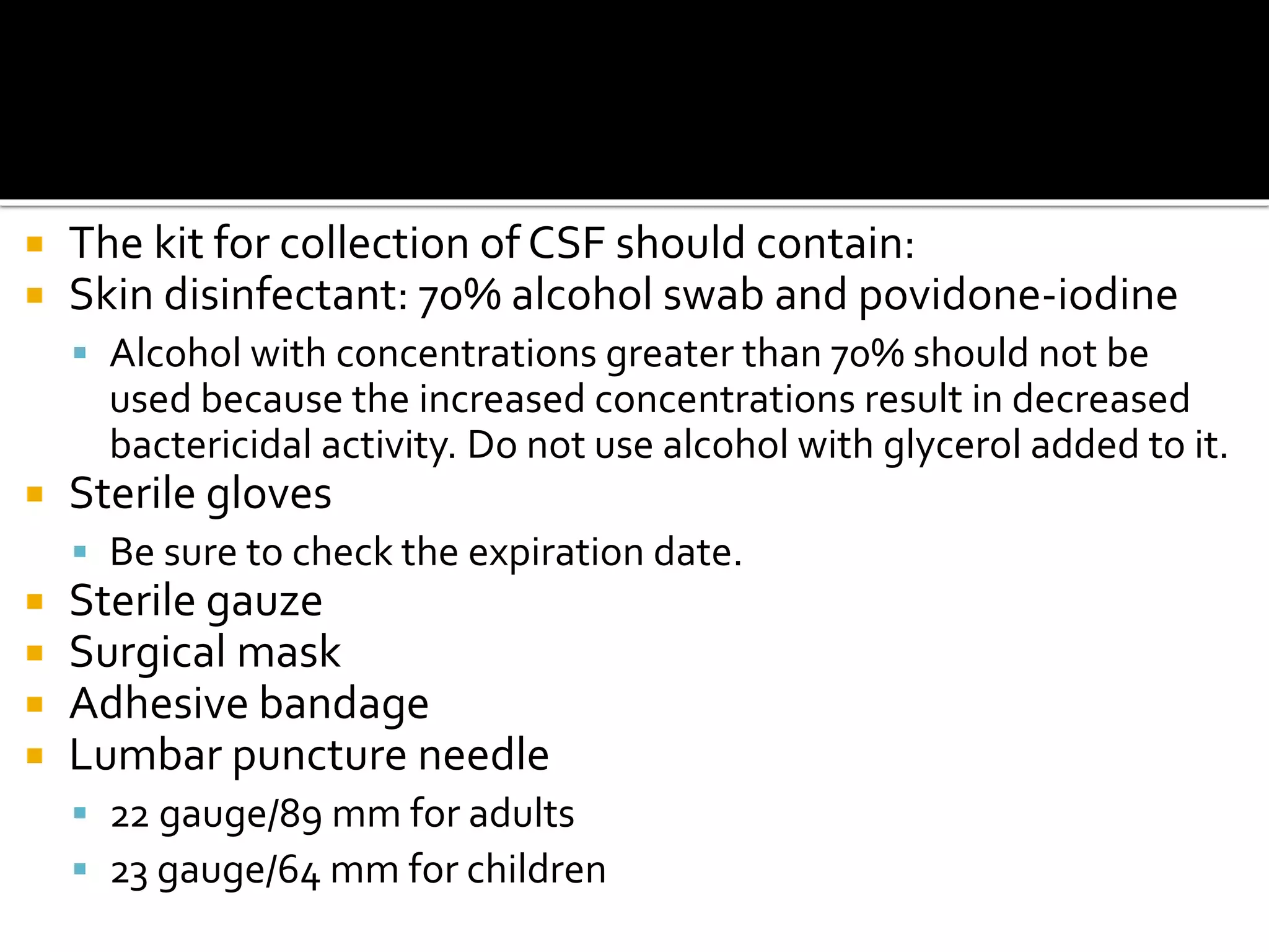 Collection, transport and processing of clinical specimens: CSF | PPTX