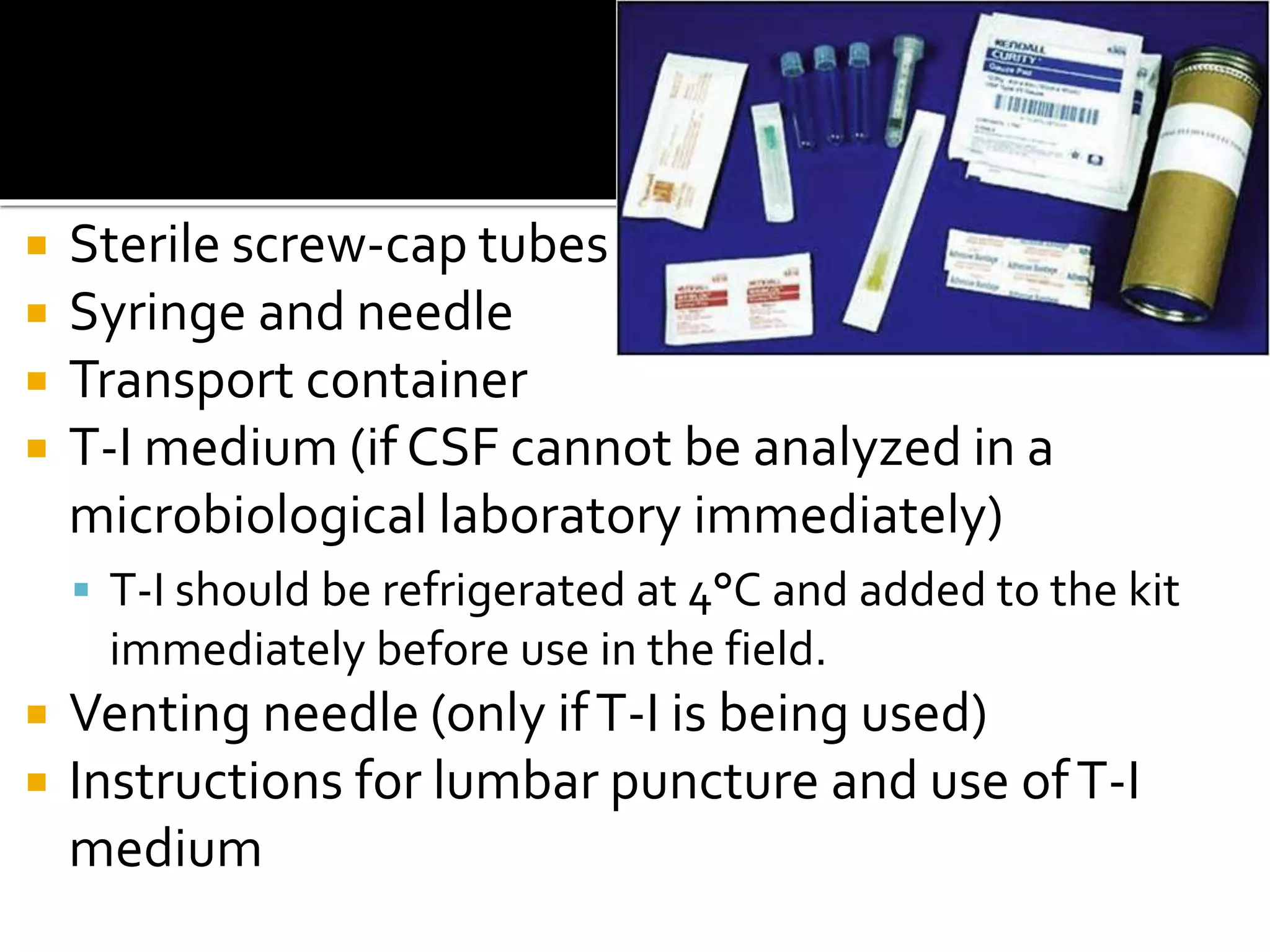Collection, transport and processing of clinical specimens: CSF | PPTX