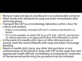 Collection, transport and processing of clinical specimens: CSF | PPTX