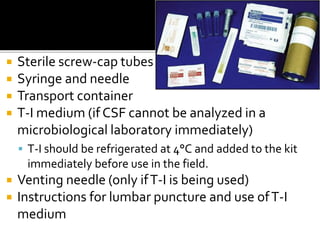 Collection, transport and processing of clinical specimens: CSF | PPTX