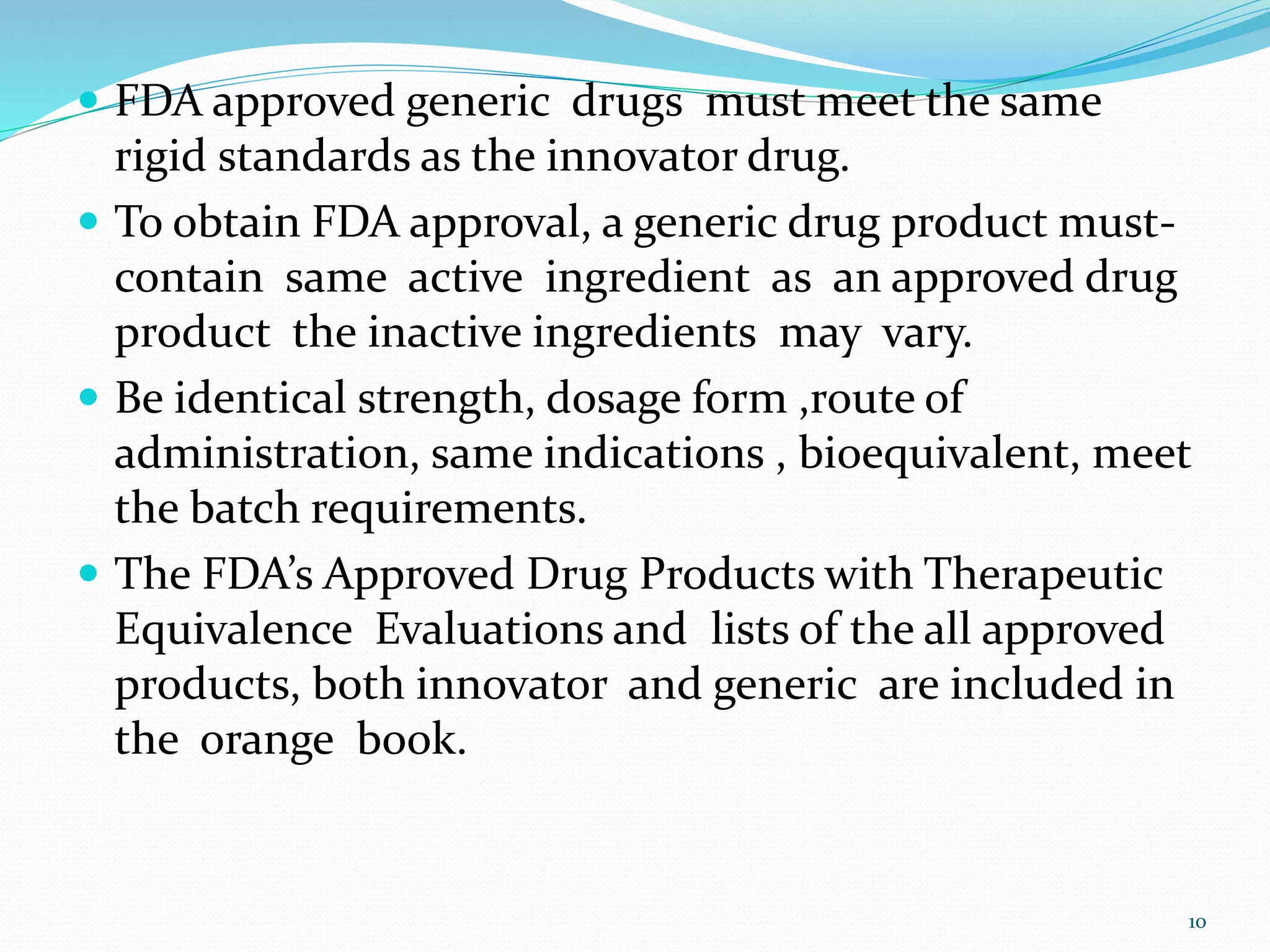 Generic drugs product development | PPTX