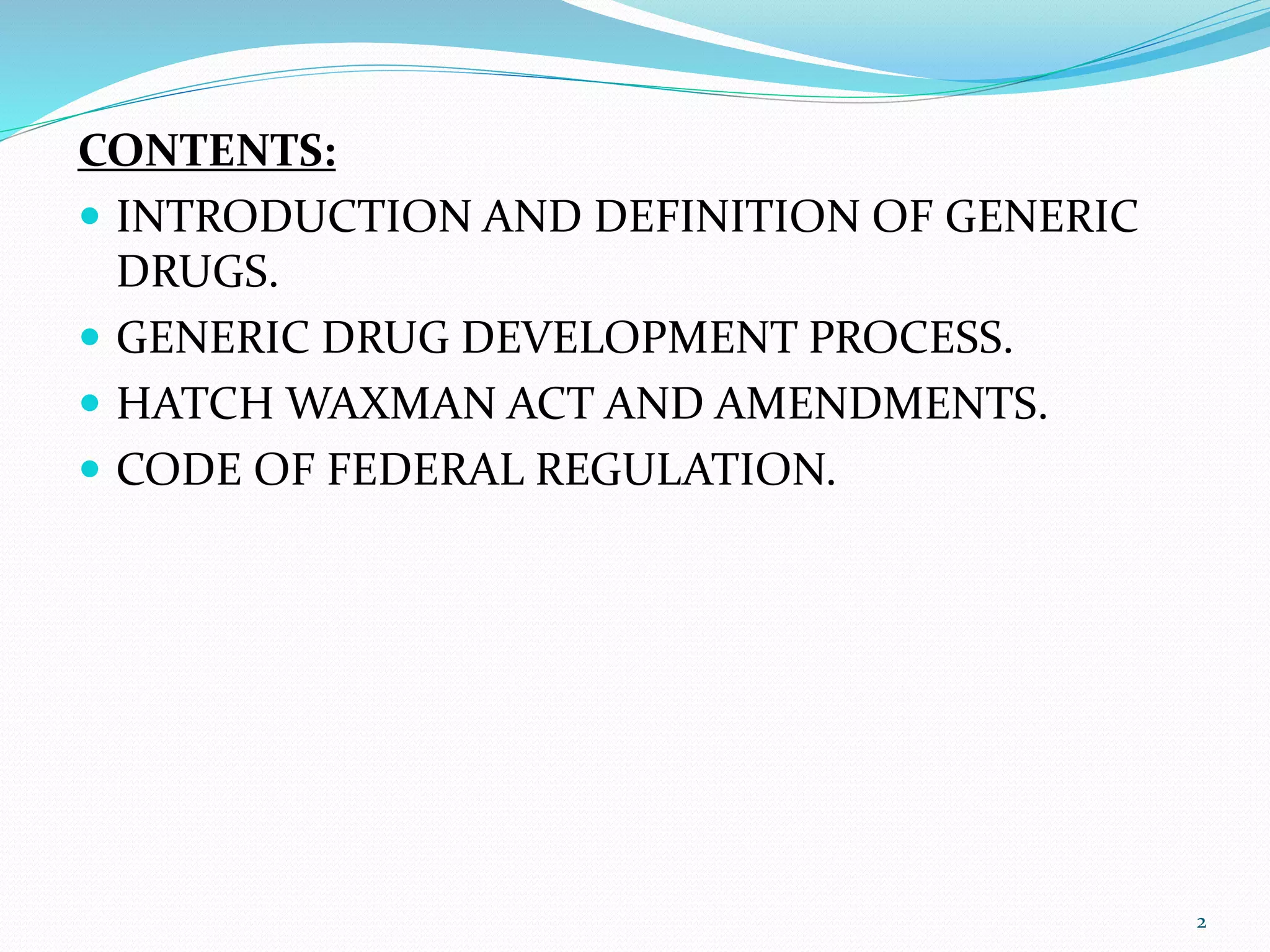 Generic drugs product development | PPTX